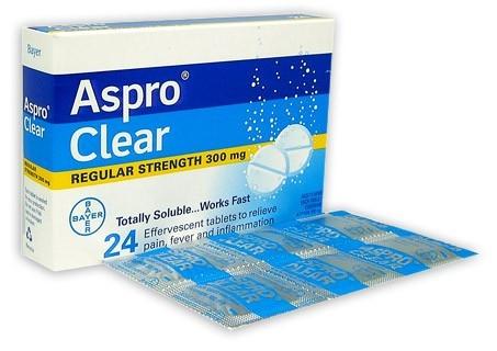 Aspro Clear Regular Strength Effervescent 300mg Tablets 24 – Kiwi Pharmacy